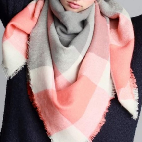 Accessories | Pink Colorblock Scarf | Poshmark